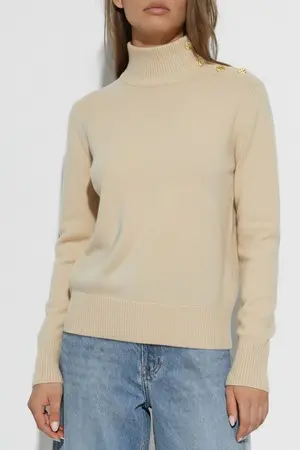 BY MALENE BIRGER Wool Turtleneck Sweater - Beige