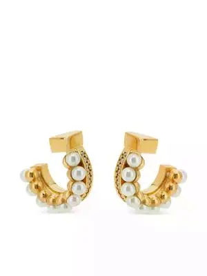 FERRAGAMO Pearl Stud Earrings - Gold