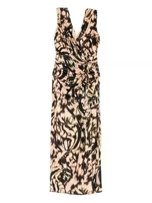Amsale Printed Satin Dress