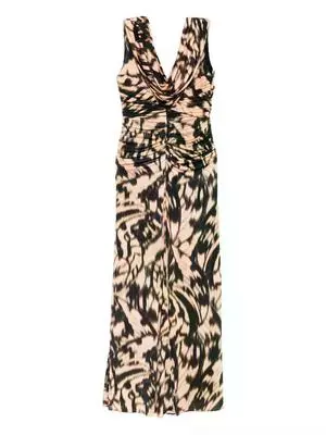 Amsale Printed Satin Dress