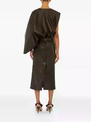 Christopher Esber Swaddled Belted Leather Midi Dress