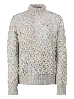 MOORER Fiames Cable-knit Roll-neck Sweater