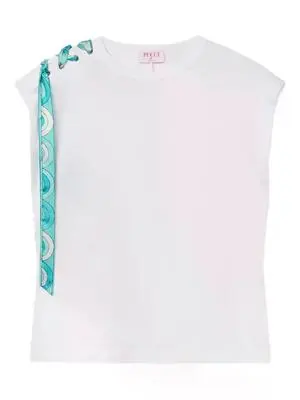 Emilio Pucci Cotton T-shirt With Lace-up Detail - White