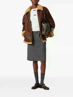 Miu Miu Zip-up Shearling Coat