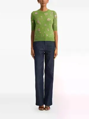 Oscar De La Renta Embroidered Pullover