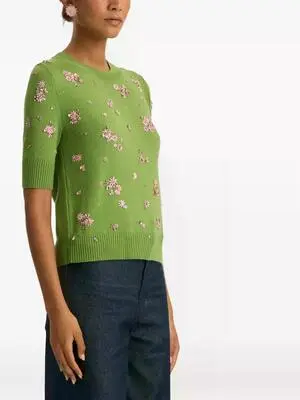 Oscar De La Renta Embroidered Pullover