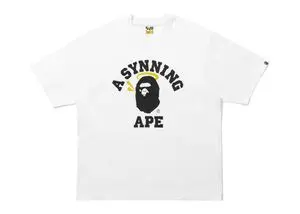 A BATHING APE X Spotify X Central Cee College Relaxed Fit Tee Shirt - White