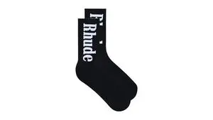 Rhude Vertical Logo Socks - Black/white