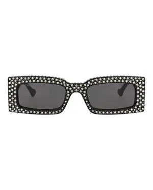 Gucci Square Frame Recycled Acetate Sunglasses - Black Black Grey (gg1425s/30014487/005)