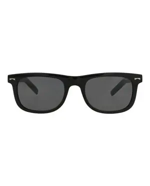Montblanc Square Frame Recycled Acetate Sunglasses Black Black Smoke (mb0260s/30014171/001)