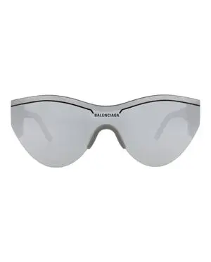 Balenciaga Shieldframe Recycled Acetate Sunglasses - Grey Grey Silver (bb0004s/30006541/012)