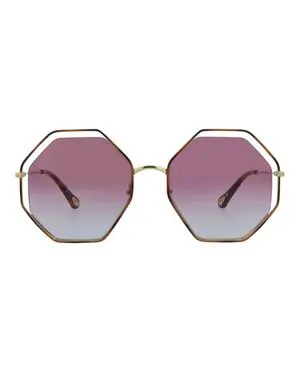 Chloé Square Frame Sunglasses - Havana Gold Violet (ch0046s/30010161/003)