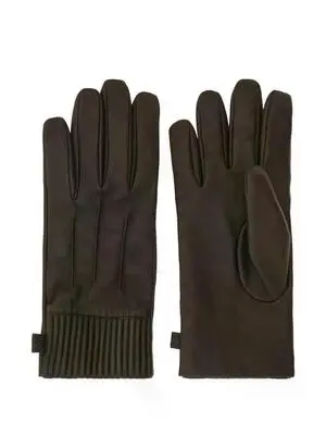 FERRAGAMO Lined Gloves With Topstitching - Brown