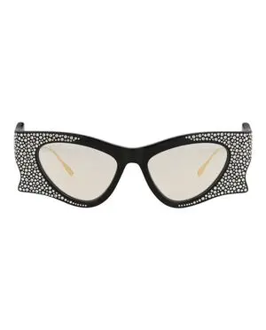 Gucci Cat Eye Frame Recycled Acetate Sunglasses - Black Gold Yellow (gg1328s/30013923/004)