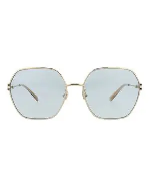 Gucci Square Frame Metal Sunglasses - Gold Gold Light Blue (gg1285sa/30013954/004)