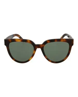 Saint Laurent Acetate Cat Eye Sunglasses - Havana Havana Green (slm28/30006132/005)