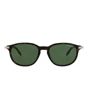 Montblanc Round Frame Recycled Acetate Sunglasses - Havana Havana Green (mb0276s/30014184/002)