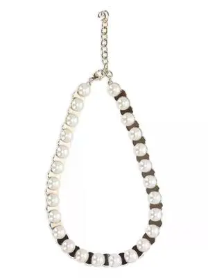 Gucci Pearl-embellishment Necklace - Silver