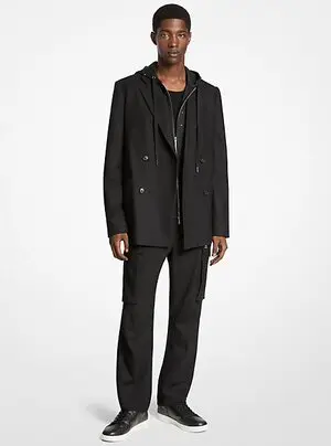 Michael Kors Stretch Wool Flannel Double-breasted Blazer