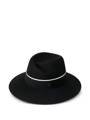 MAISON MICHEL Virginie Ribbon-detailed Hat - Black