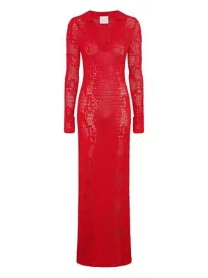 Paris Georgia Crochet Maxi Dress - Red
