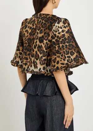 SISTER JANE Jacquard Woven Crop Top