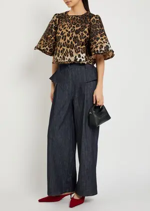 SISTER JANE Jacquard Woven Crop Top