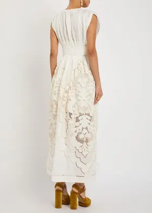 Zimmermann Embroidered Woven Maxi Dress - Cream