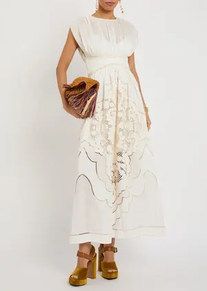 Zimmermann Embroidered Woven Maxi Dress - Cream