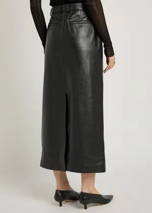 TOTEME Grained Leather Midi Skirt
