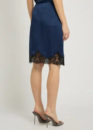 Stella McCartney Lace-trimmed Satin Wrap Skirt