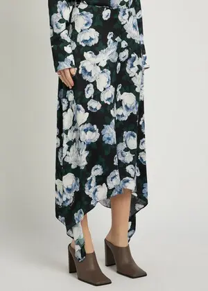Stella McCartney Floral-print Satin Midi Skirt - Multicoloured 1