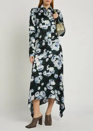 Stella McCartney Floral-print Satin Midi Skirt - Multicoloured 1