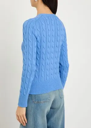 Polo Ralph Lauren Cable-knit Cotton Cardigan - Light Blue