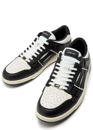 Amiri Skel Panelled Leather Sneakers - Black