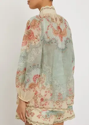 Zimmermann Daylight Printed Ramie Blouse - Multicoloured 1