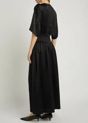 TOTEME Draped Satin Maxi Dress