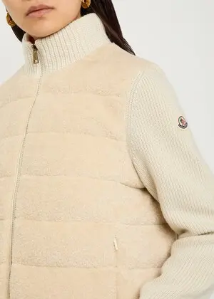 Moncler Quilted Wool And Teddy Cardigan