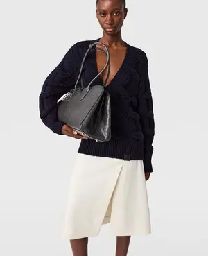 Stella McCartney Tailored Satin Midi Skirt - Cream