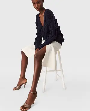 Stella McCartney Tailored Satin Midi Skirt - Cream