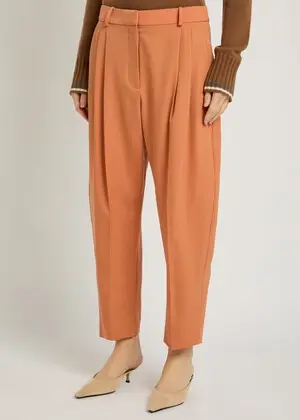 Stella McCartney Pleated Barrel-leg Wool Trousers