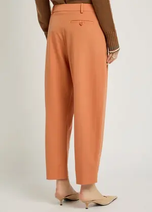 Stella McCartney Pleated Barrel-leg Wool Trousers