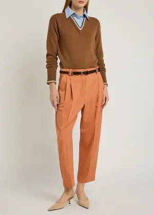 Stella McCartney Pleated Barrel-leg Wool Trousers