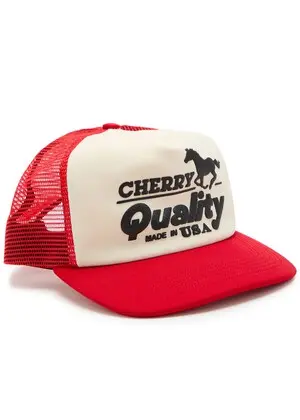 CHERRY LOS ANGELES Logo-print Woven Trucker Cap - Red