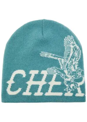 CHERRY LOS ANGELES Flying Cherry Wool And Cashmere-blend Skull Cap - Teal