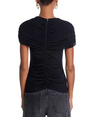 WAYF Ruched Mesh Top