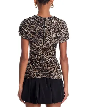 WAYF Beth Ruched Mesh Top