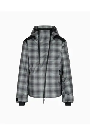 Emporio Armani Technical Ski Jacket With Check Motif And Stratum7 Padding