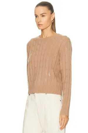 SPORTY & RICH Src Cableknit Cashmere Sweater
