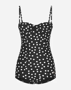 Dolce & Gabbana Polka-dot Balconette One-piece Swimsuit - Print